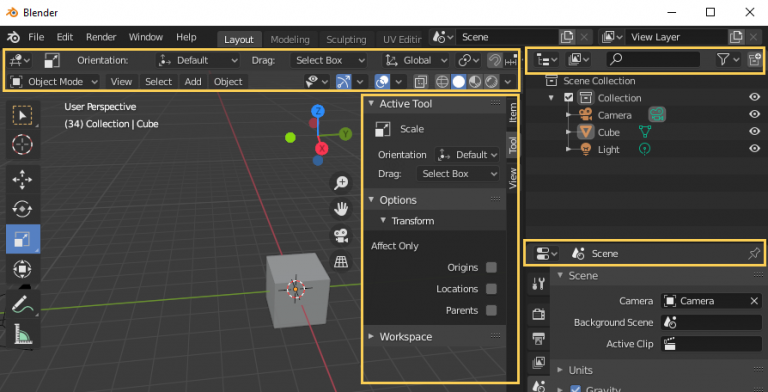 How to show/hide header and sidebar in Blender | Nakoblog
